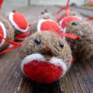 Robin Christmas Garland Needle Felted Christmas Decoration - Etsy