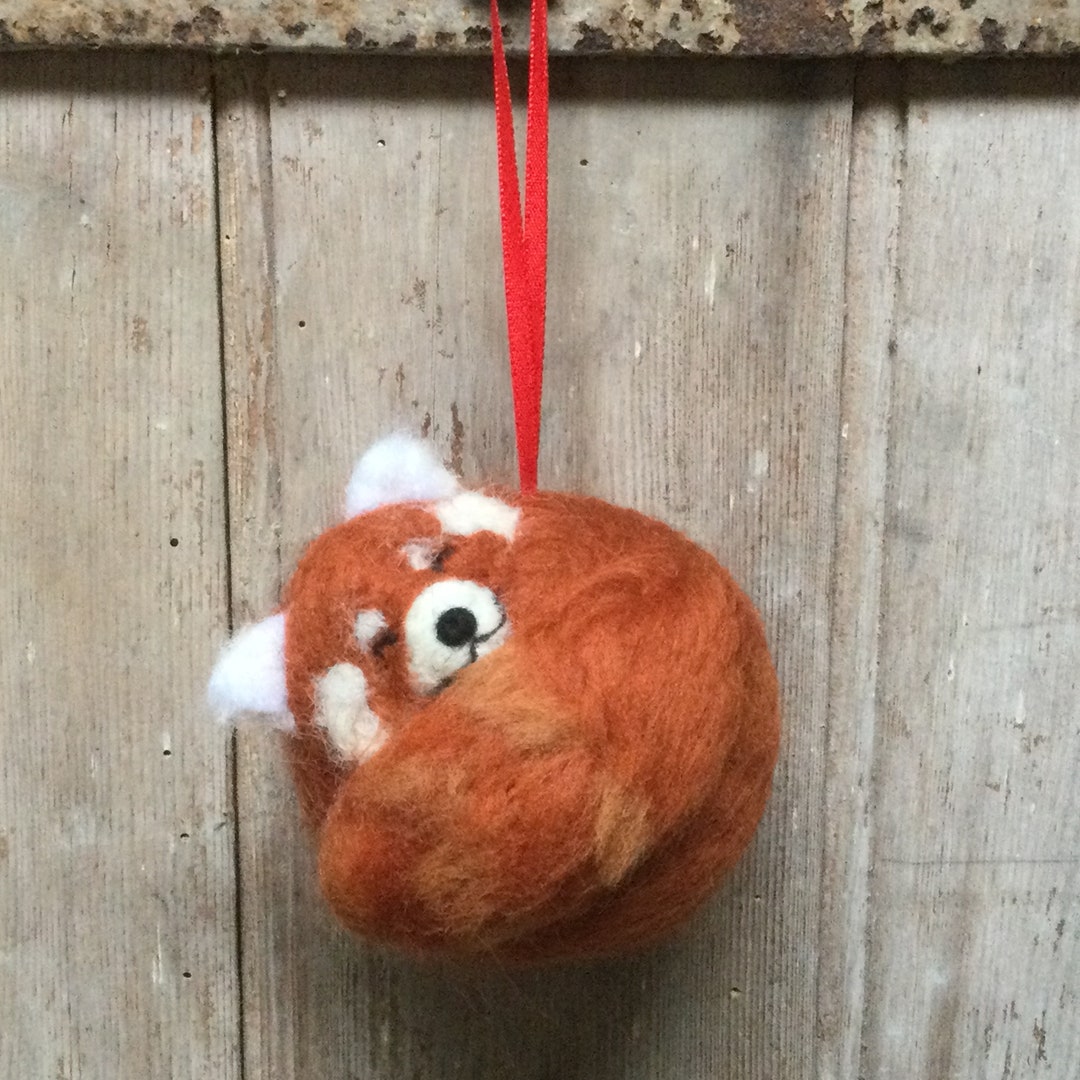 Needle Felt Red Panda Hanging Decoration Tree Ornament - Etsy