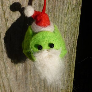 Brussel Sprout Santa Bauble Needle Felted Christmas Decoration Handmade ...