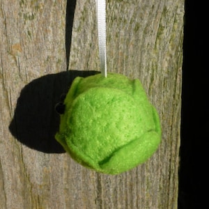 Brussel Sprout Bauble Needle Felted Christmas Decoration Handmade From ...