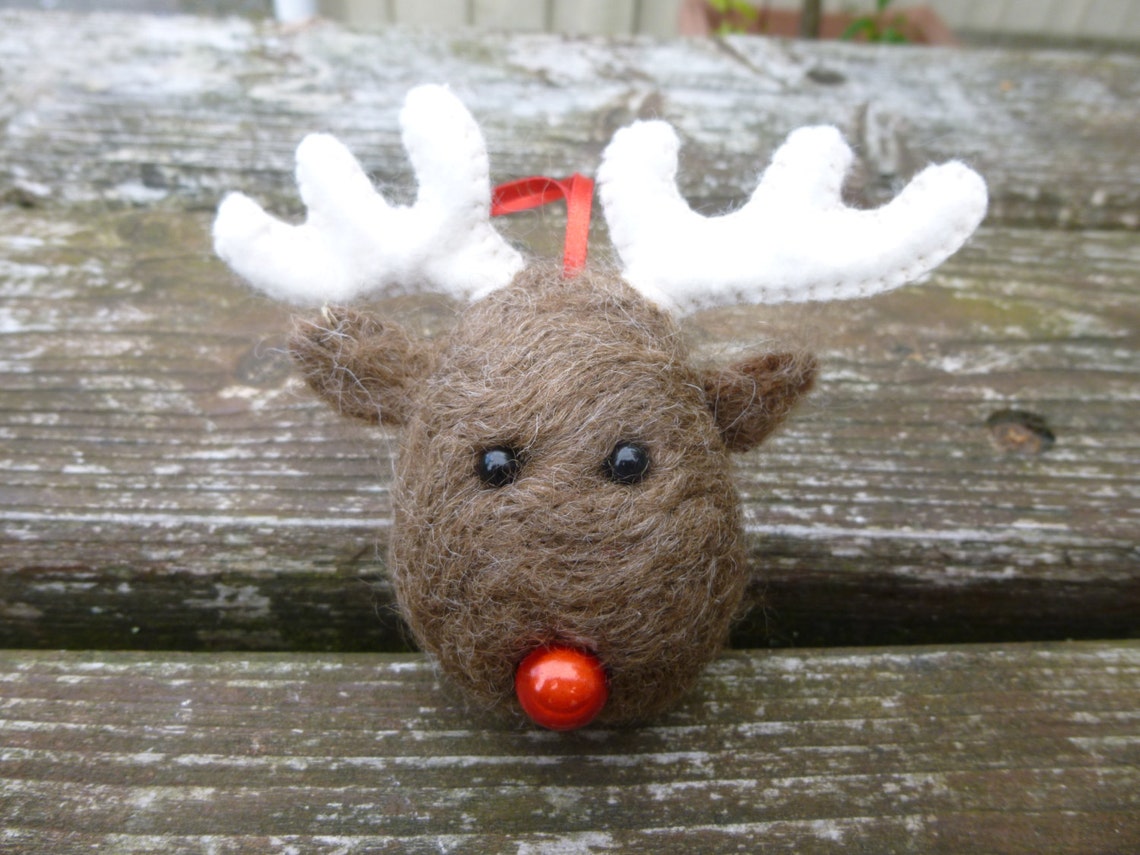 Handmade Needle Felted Reindeer Christmas Tree Decoration - Etsy