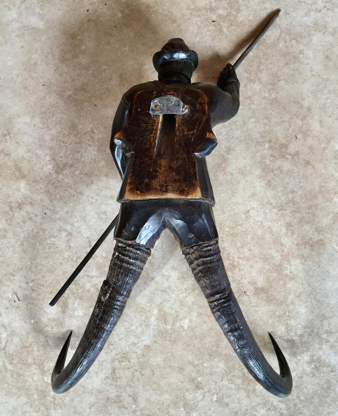 Antique Carved Folk Art Hat Hook With Goat Horn Hooks Gustav - Etsy