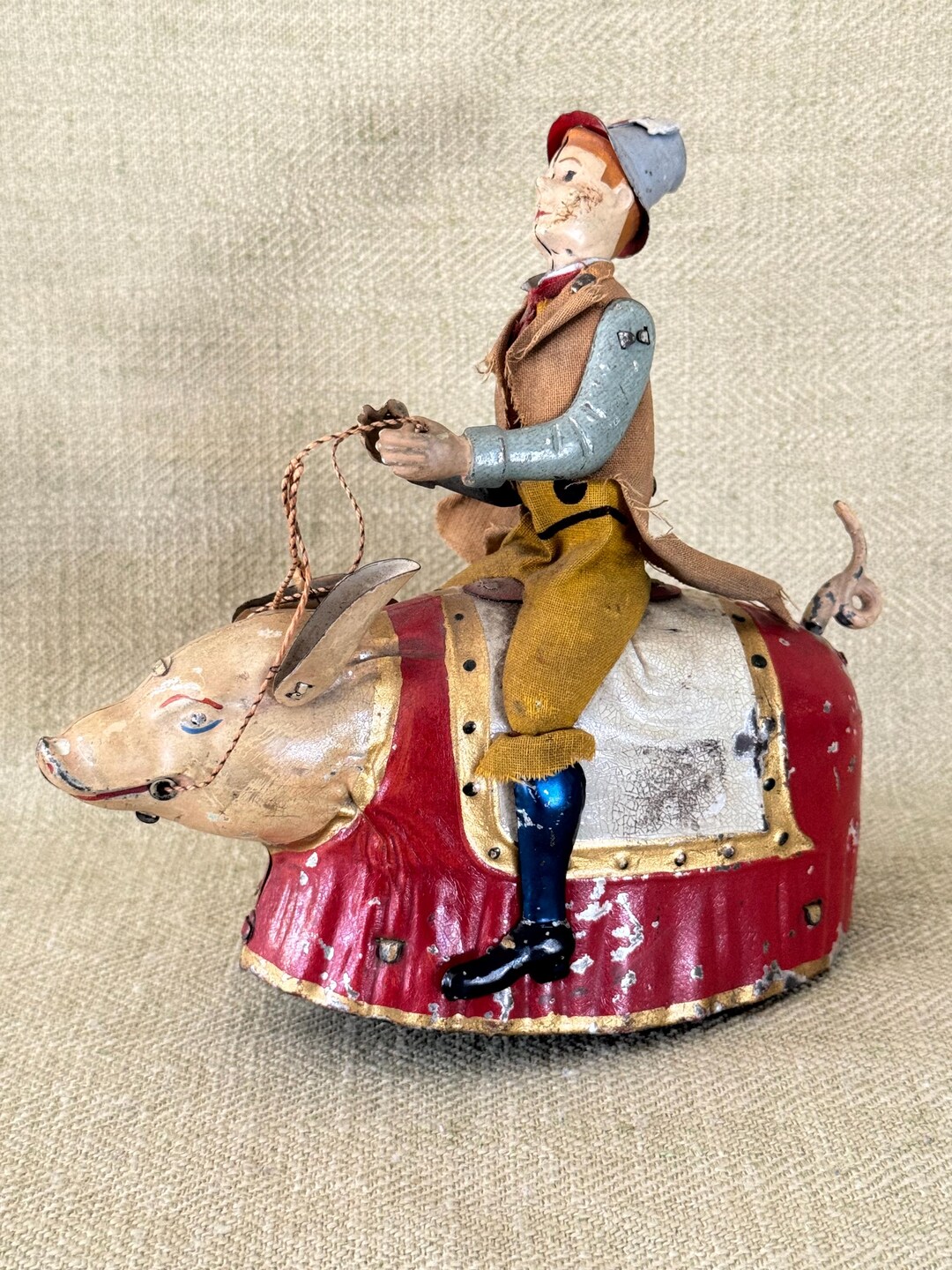 Antique 1905 Lehman Wind up Paddy on Pig Toy, Working, Original - Etsy