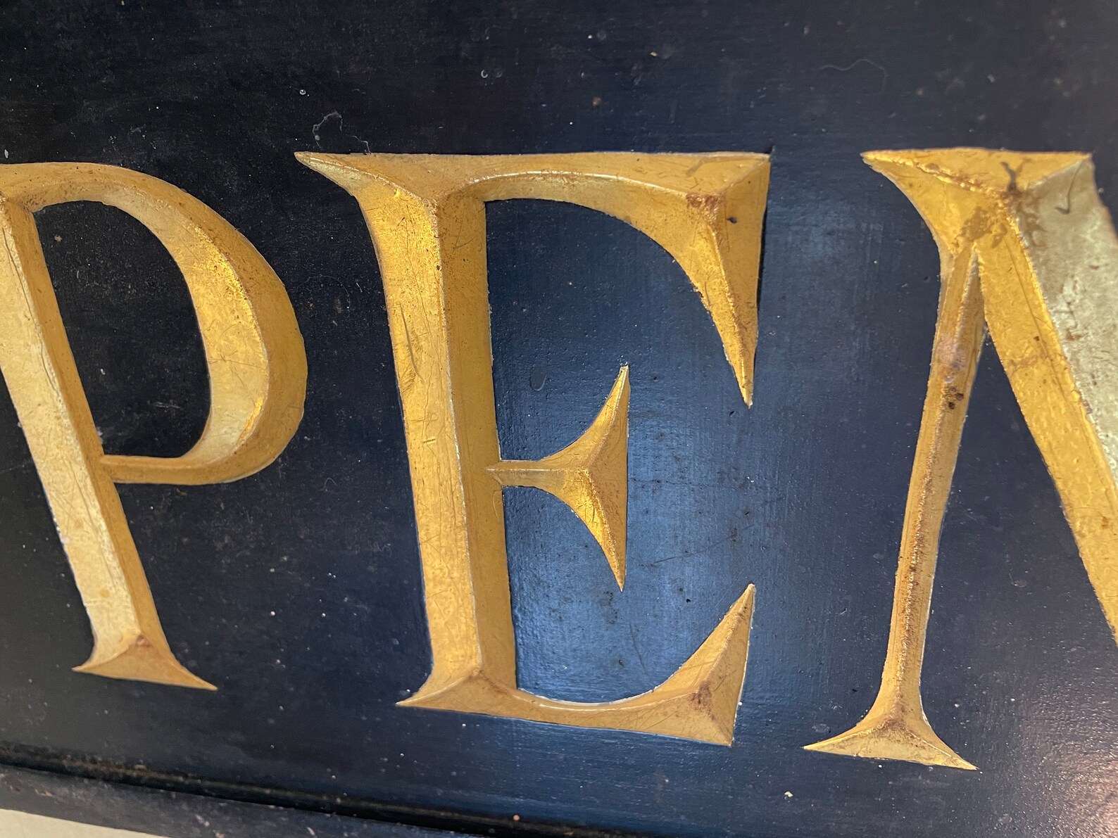 Antique Open Wood Trade Sign, Double Sided, Carved Gilded Lettering - Etsy