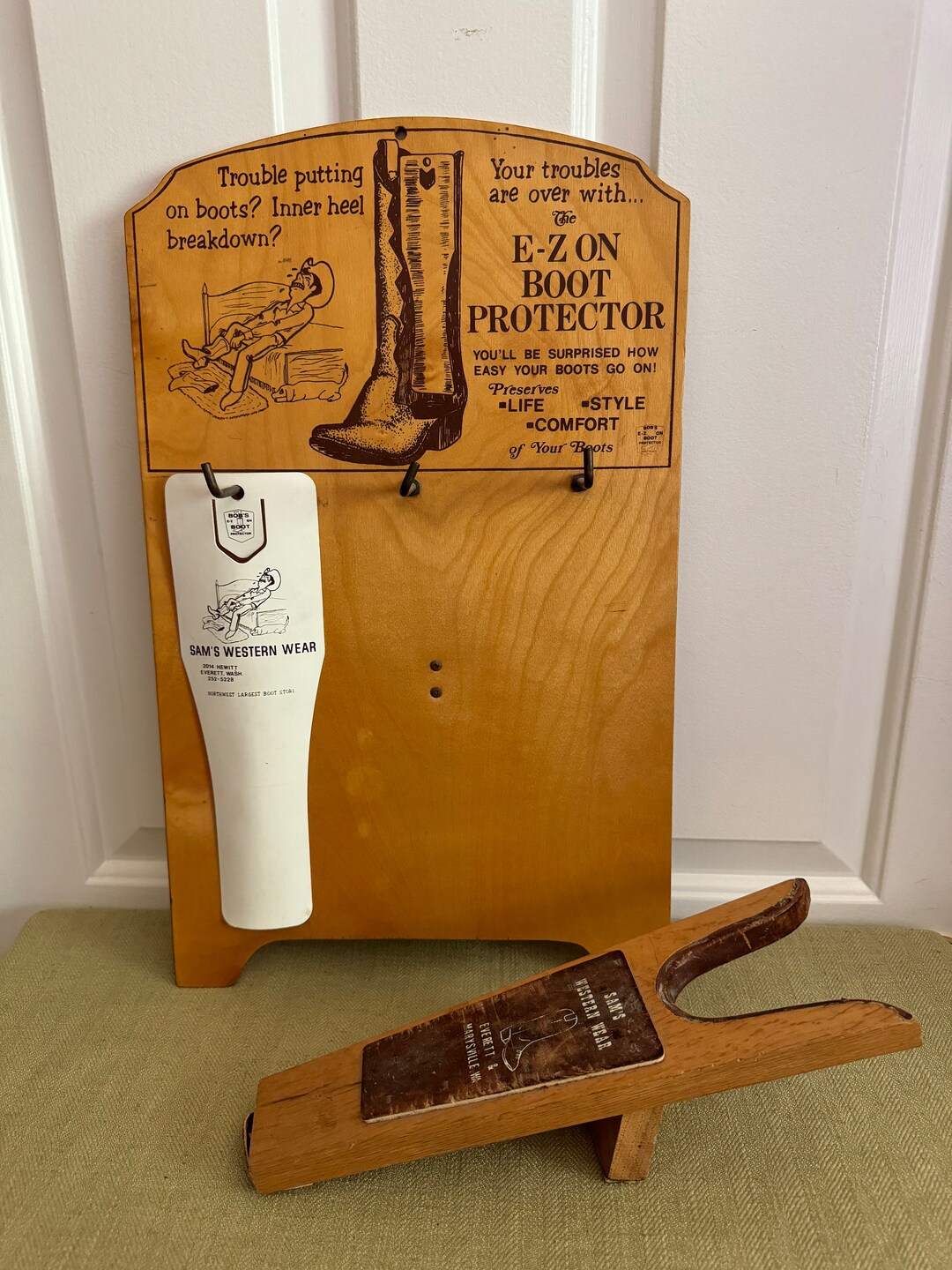Vintage Cowboy Western Boot Display With Matching Boot Jack - Etsy