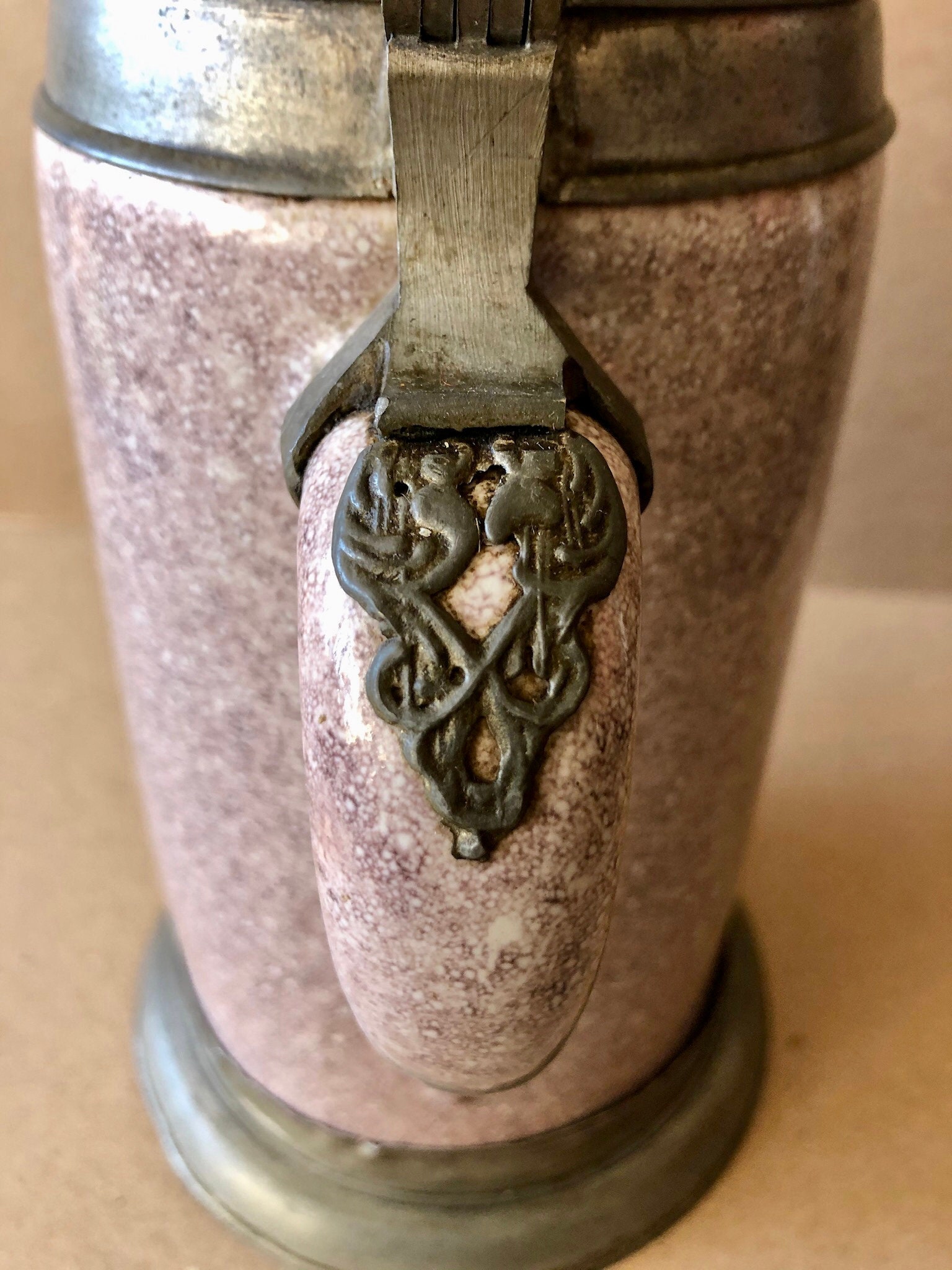 1835 German Tin Glazed Tankard with Boating Scene Pewter | Etsy