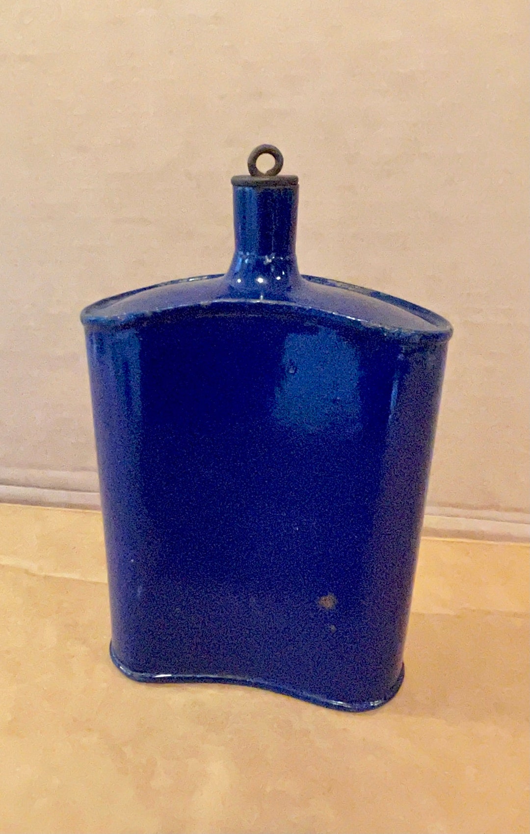 WWII Dutch Cobalt Blue Porcelain Enamel Canteen Flask, Original Cork - Etsy