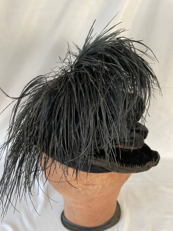 Stunning Antique Edwardian Suffragette Hat, Velvet wi… - Gem