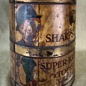 Antique Sharp’s Toffee Tin With Dapper Gentleman and Parrot - Etsy