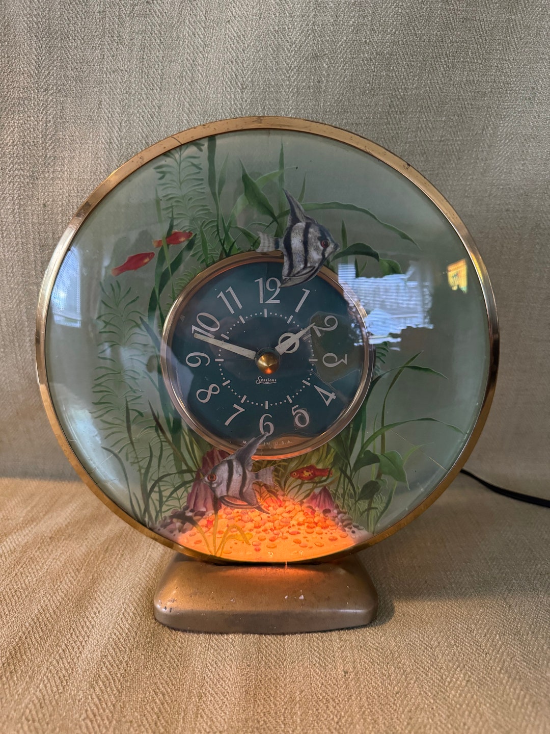 Sessions Mid Century Aquarium Clock - Etsy