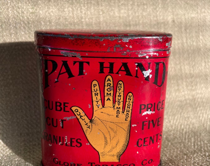 Antique Pat Hand Tobacco Pocket Tin With Great Graphics - Etsy