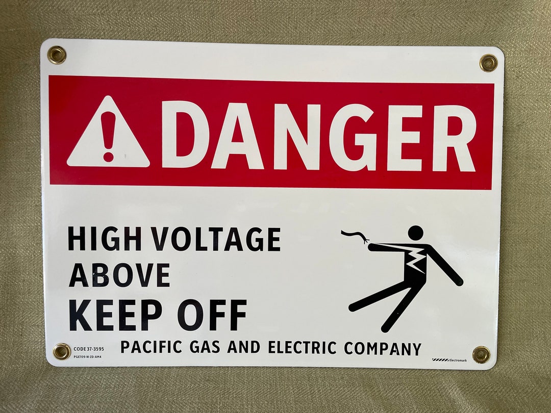 New Old Stock Porcelain Enamel Danger Sign, Double Sided - Etsy