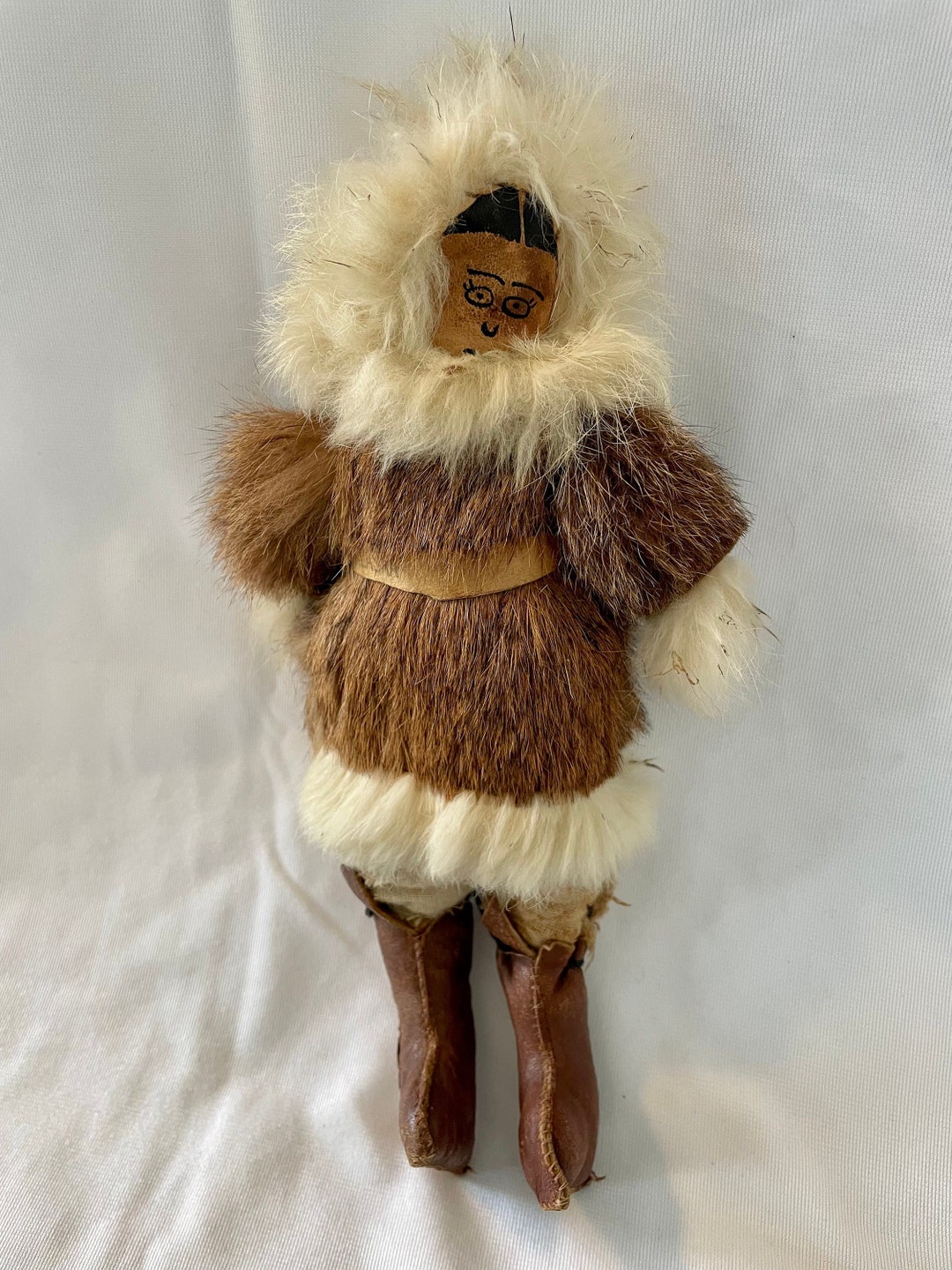 Antique Folk Art Handmade Inuit Doll, Elk and Rabbit Hide - Etsy