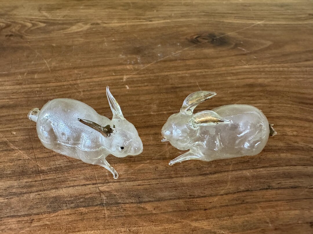 Pair of Tiny Hand Blown Rabbit Bunny Perfume Bottles - Etsy