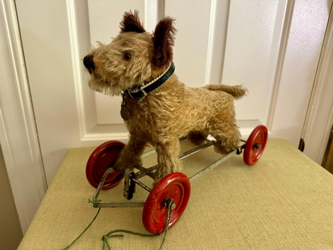 Antique Mohair Terrier Dog Pull Toy, Chiltern Toys - Etsy