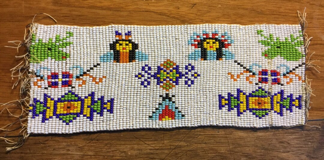 Antique Native Navajo Indian Beaded Panel - Etsy