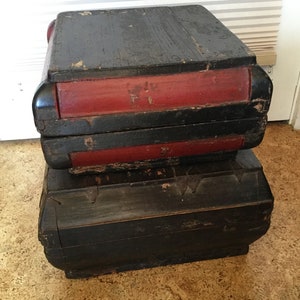 Pair Primitive Antique Asian Rice Boxes With Lids - Etsy