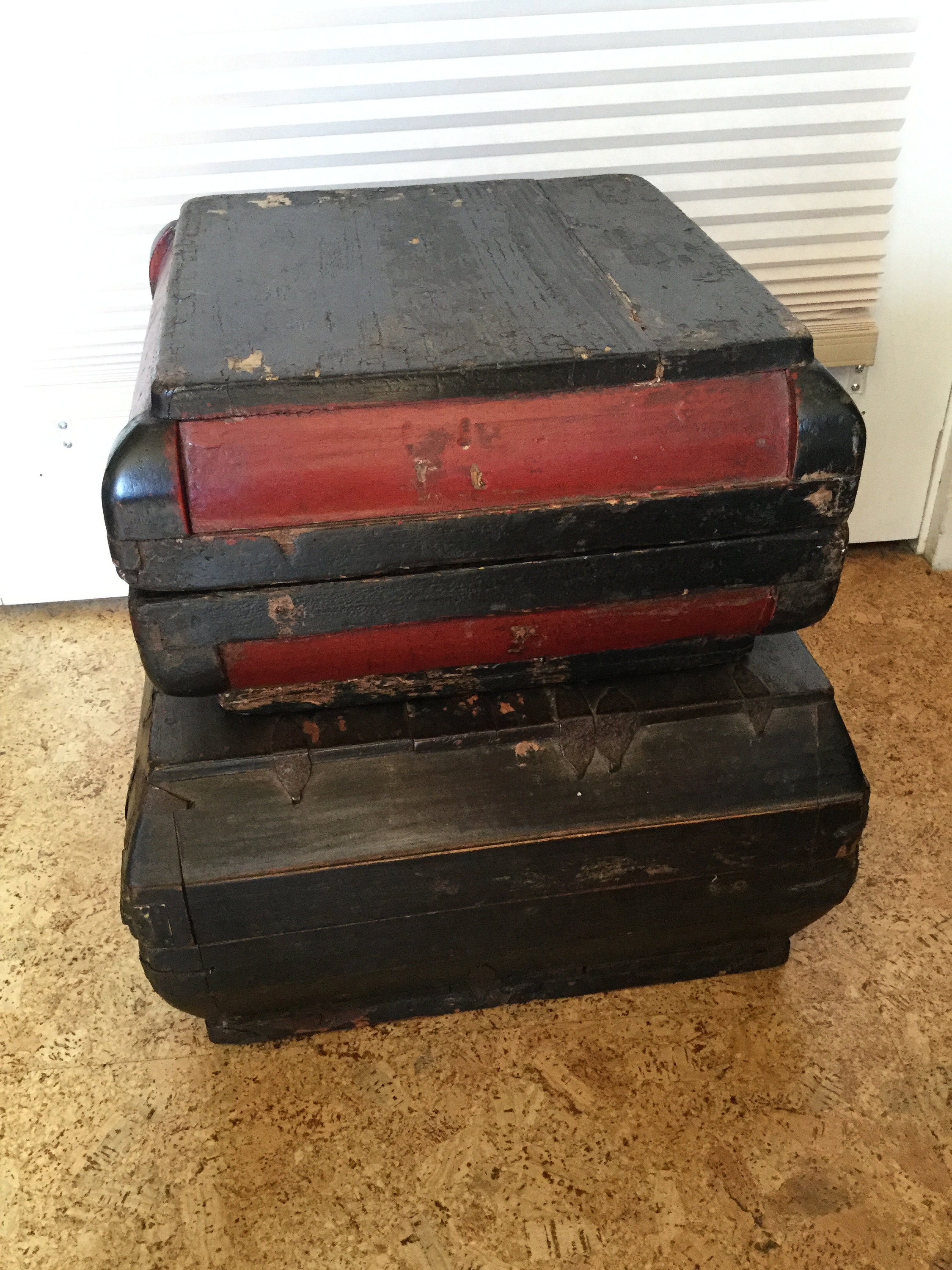 Pair Primitive Antique Asian Rice Boxes With Lids | Etsy