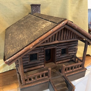 Antique 1920’s Folk Art Log Cabin Model, With Provenance Photo - Etsy