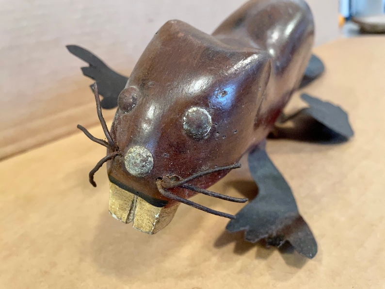 Huge Antique Folk Art Carved Wood Beaver Lure, Articulating Tail - Etsy