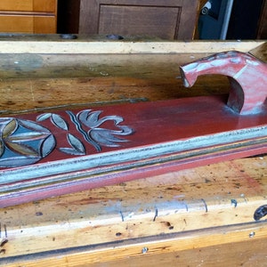 Lovely Vintage Swedish Sheet Mangle Board Hand Carved Dala Horse With ...