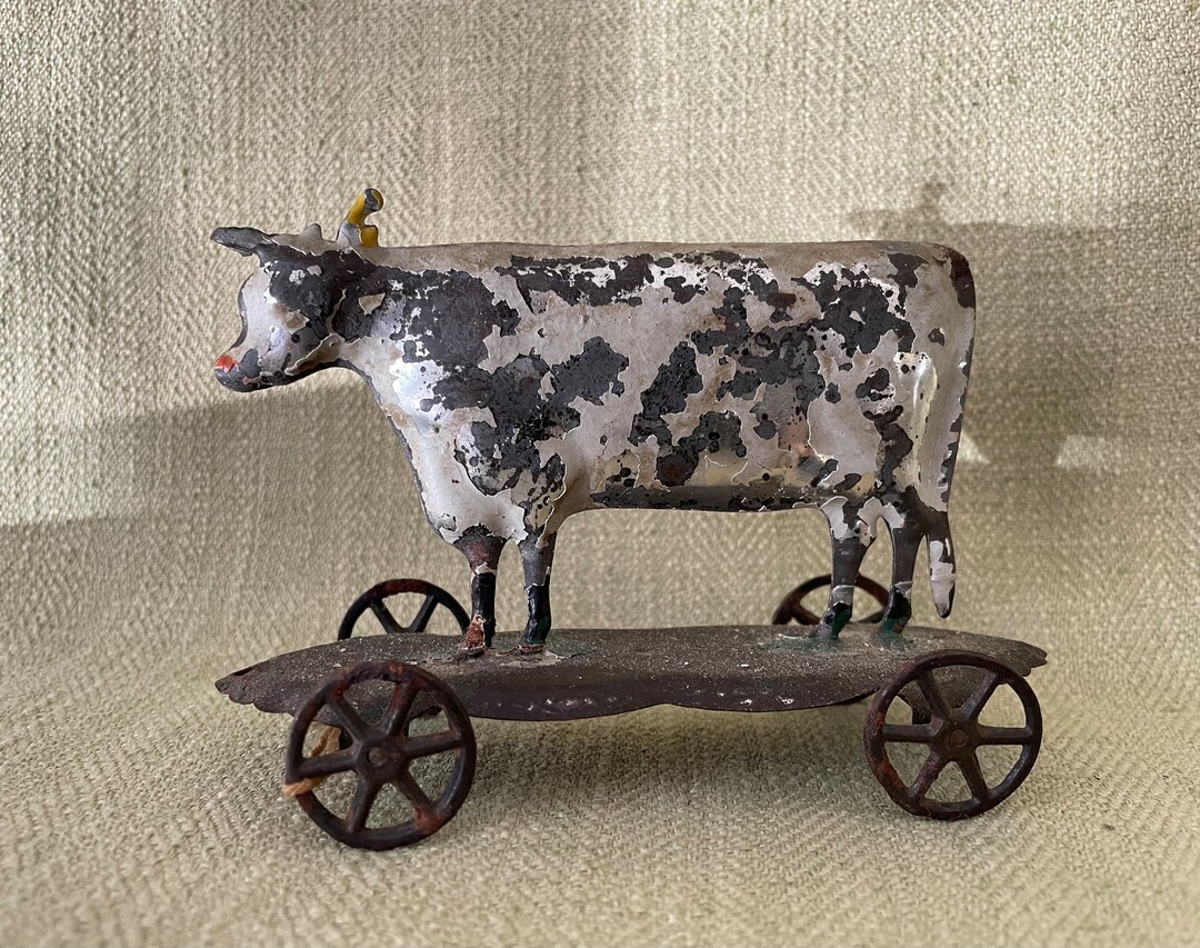 19th Century Painted Tin Cow Pull Toy, 1860-90….hull & Stafford - Etsy