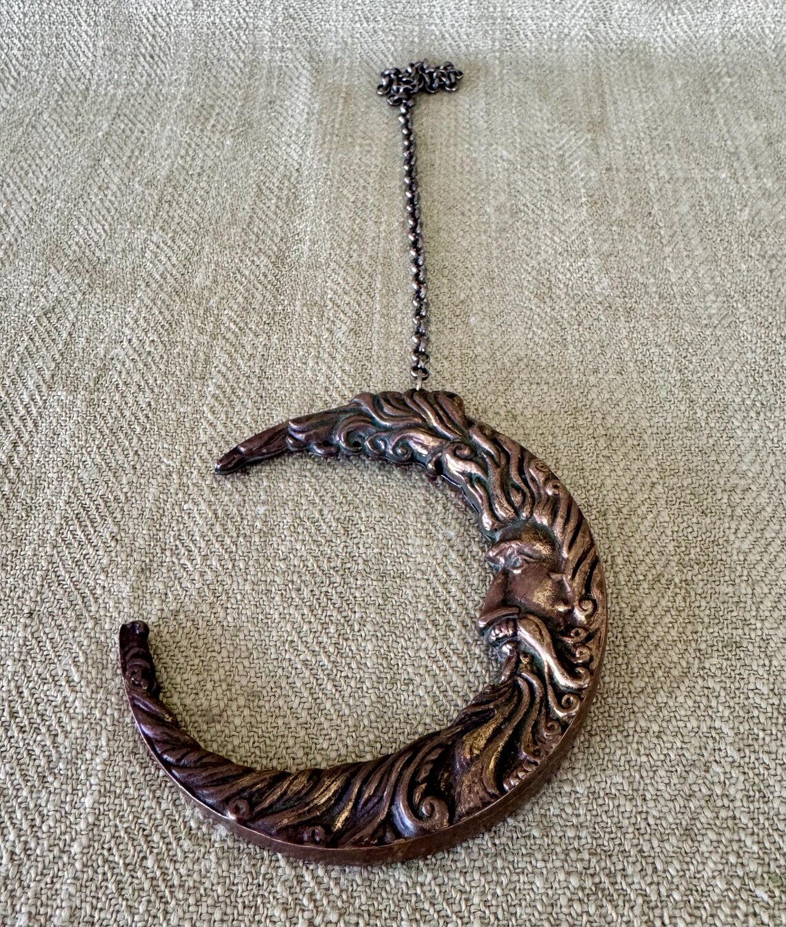 Antique Victorian Bronze Crescent Moon Face Fireplace Flue Pull - Etsy