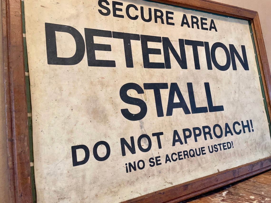 Strange Vintage Detention Stall Sign - Etsy