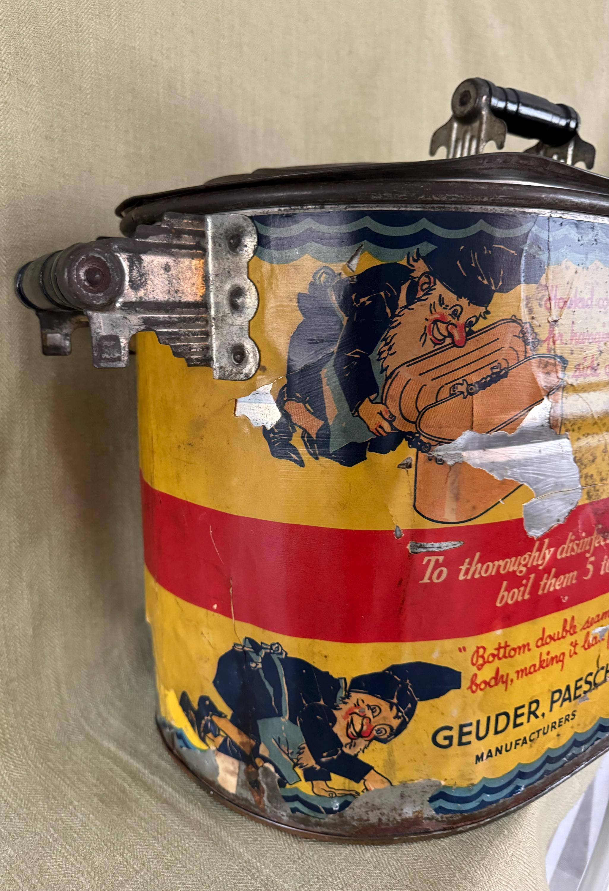 Gnome Cooker….original Cream City Zinc Boiler With Gnome Label, 1920’s ...