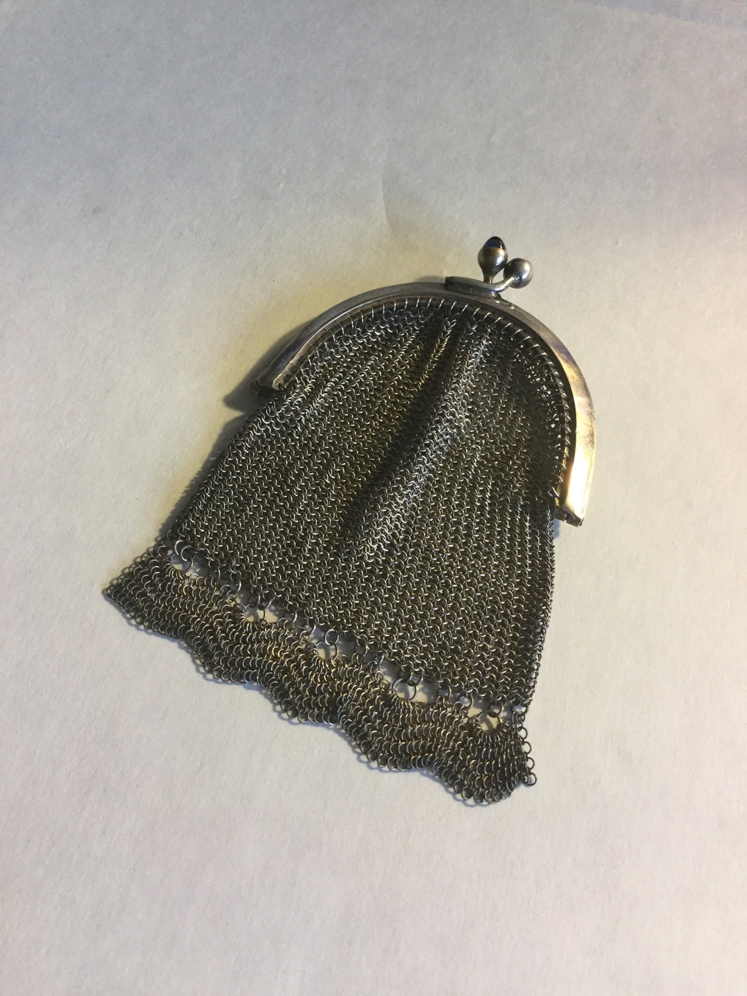 Antique German Silver Mesh Coin Purse With Saphire Clasp - Etsy
