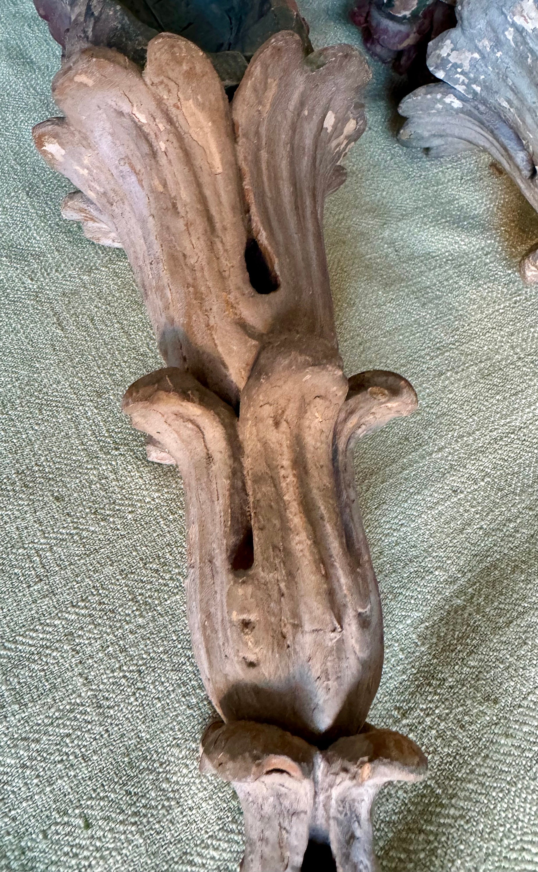 18th Century Scandinavian Architectural Fruit Swags, Carved Wood Pair ...