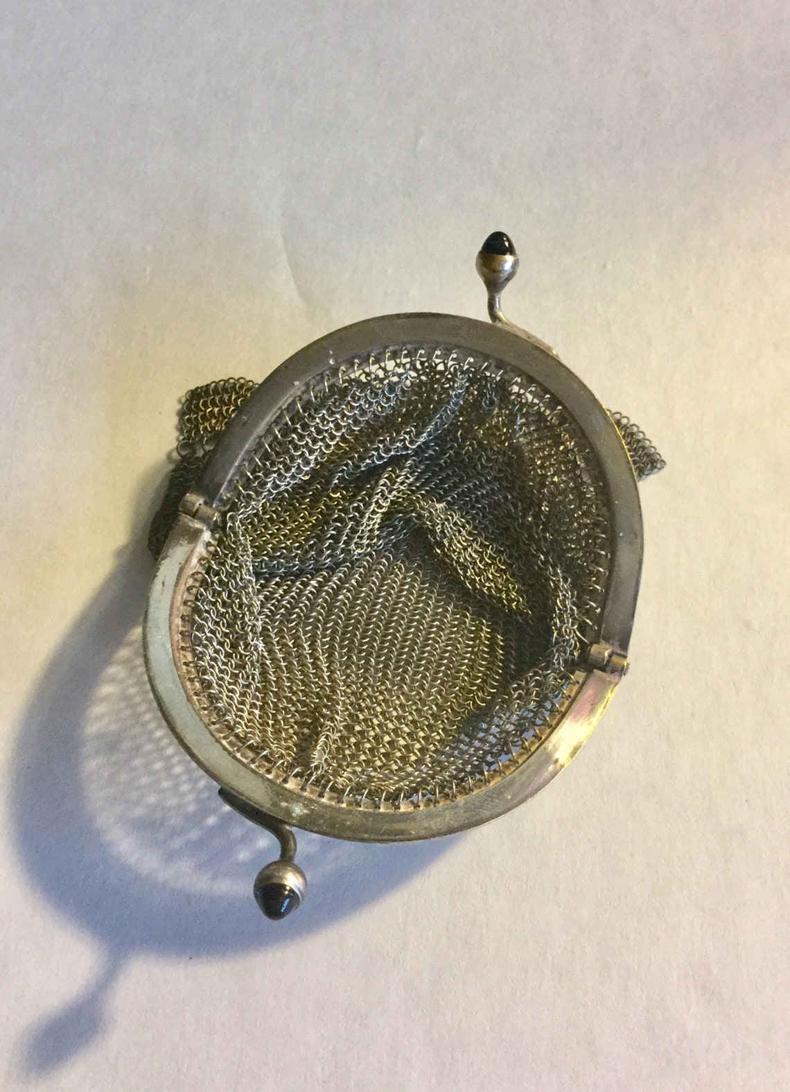 Antique German Silver Mesh Coin Purse with Saphire Clasp | Etsy