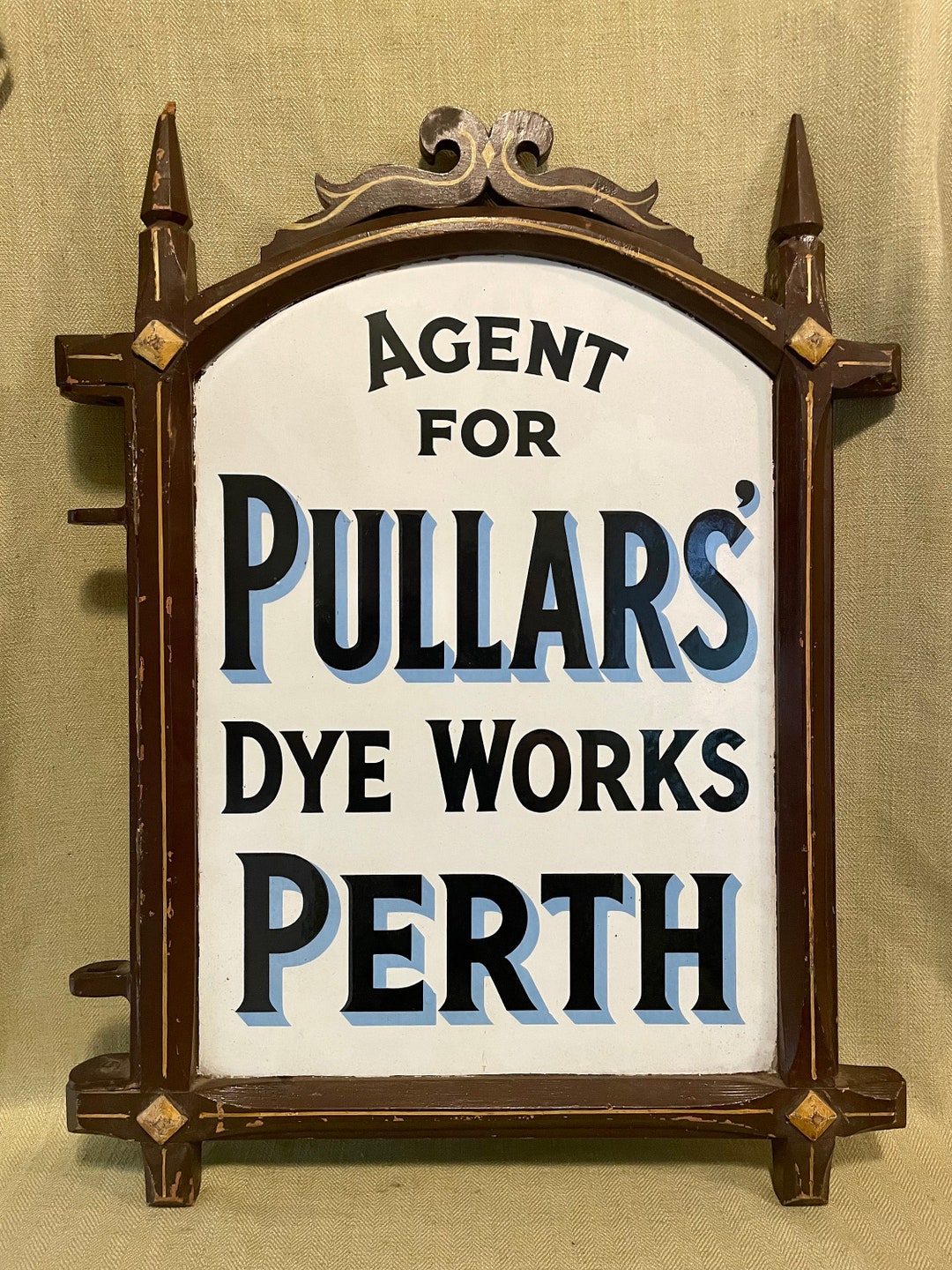 Antique Architectural Salvage Pullers Dye Works Trade Sign, Porcelain ...