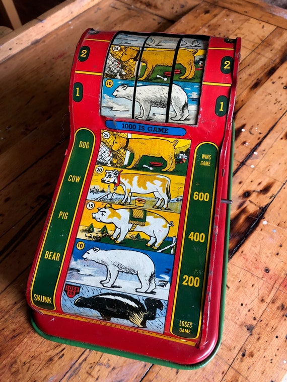 Rare Antique Brinkmans Animal Cage Slot Machine Tin Toy - Etsy