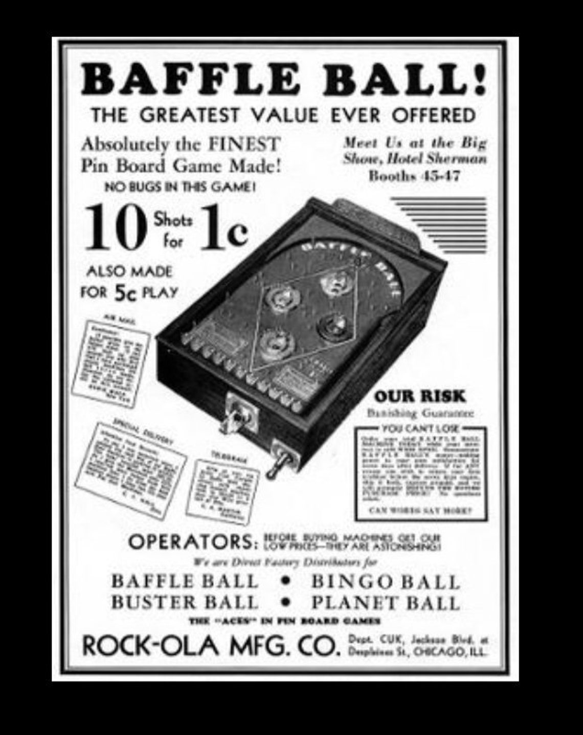 1930s Baffle Ball Pinball Machine Tabletop Gottlieb Coin | Etsy