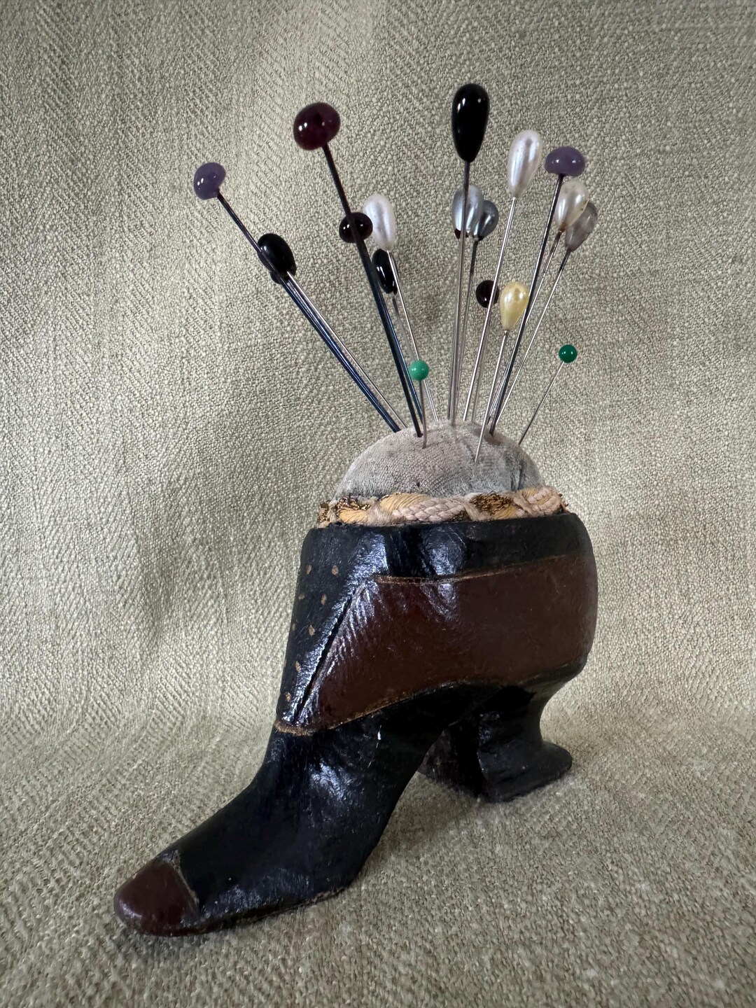 19th Century Folk Art Shoe Pin Cushion With Pins - Etsy