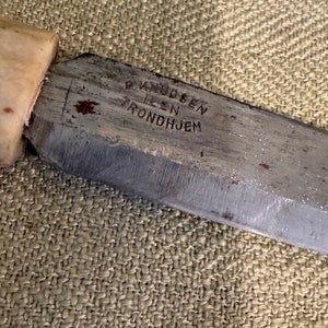 Antique Sami Hunting Knife With Reindeer Antler Pierced Sheath, Knudsen ...