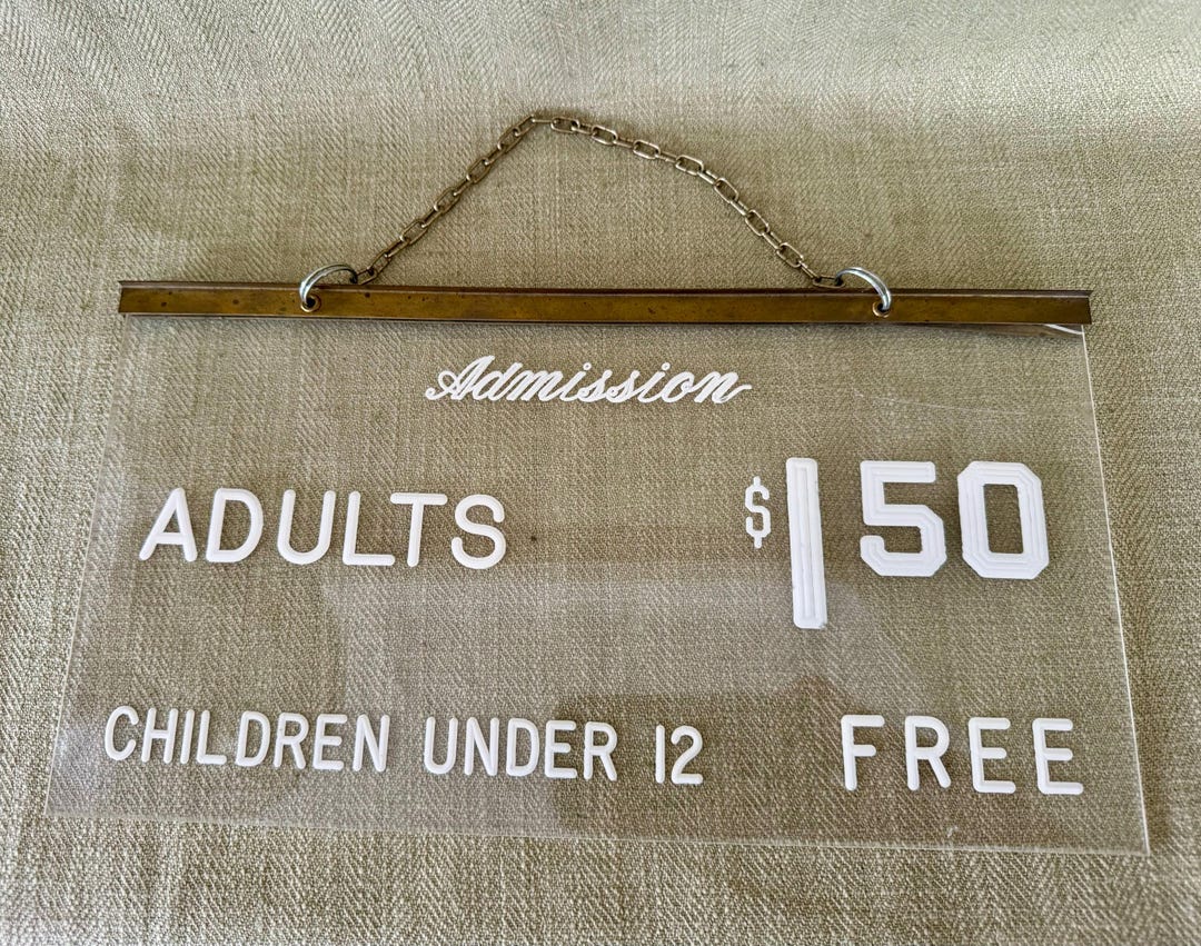 Original Movie Theater Ticket Booth Admission Sign - Etsy