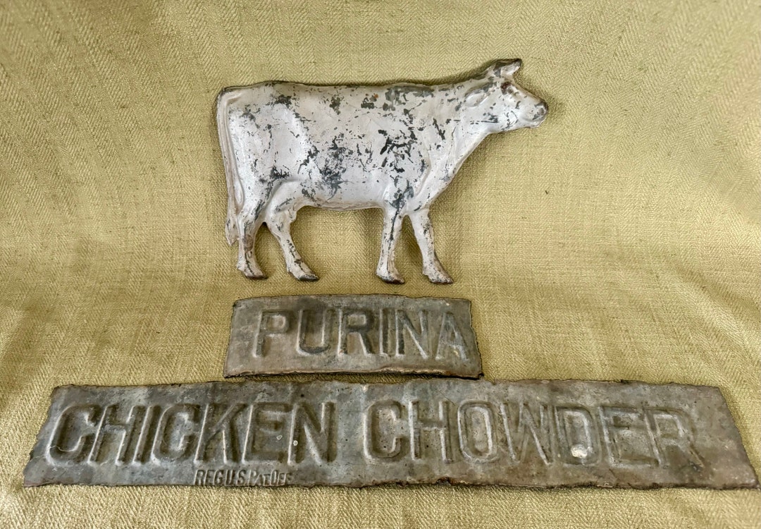 Antique Farm Signs, Purina Chicken Chowder With Cow - Etsy