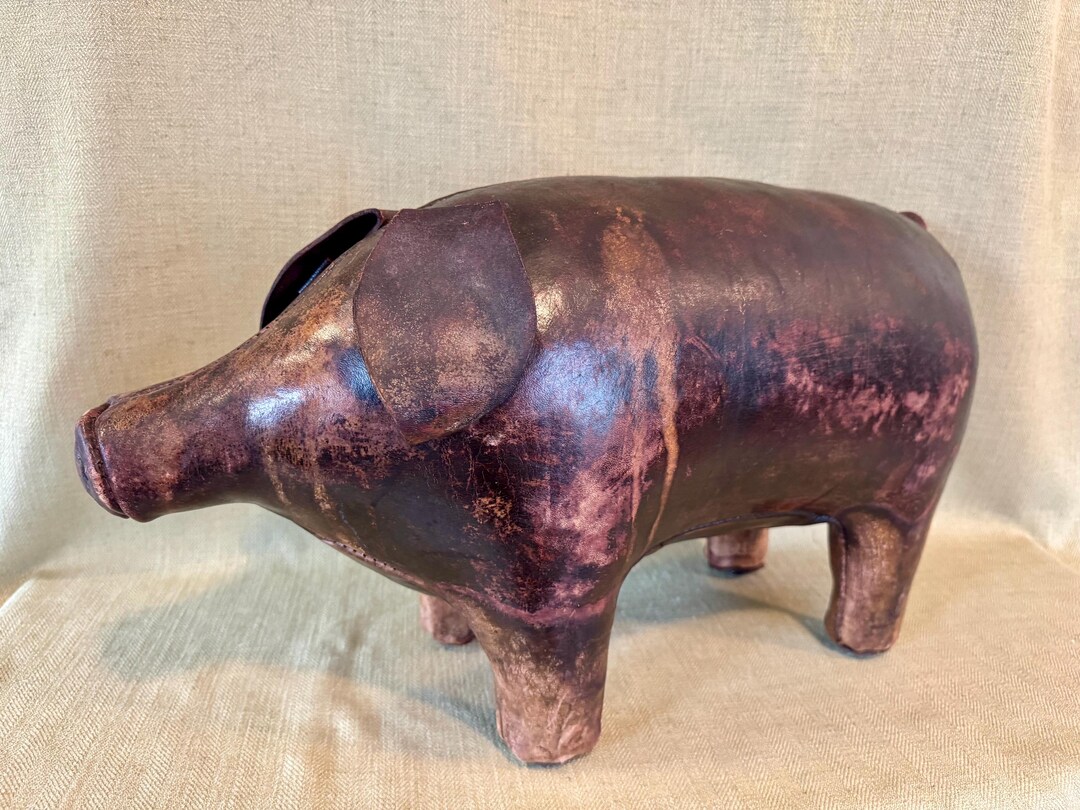 Omersa Leather Pig Footstool, Mid Century Porker! - Etsy