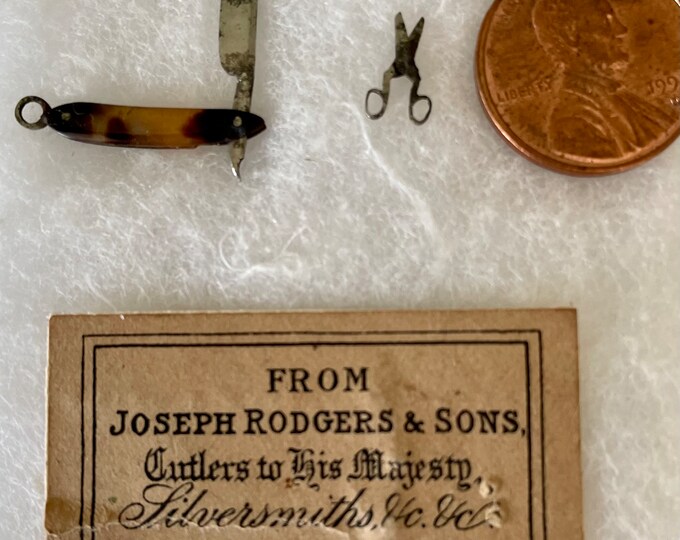 Tiny 19th Century Micro Mini Barbershop Straight Razor and Scissors - Etsy