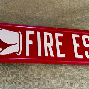Vintage Embossed Fire Escape Sign With Pointing Finger Manicule - Etsy