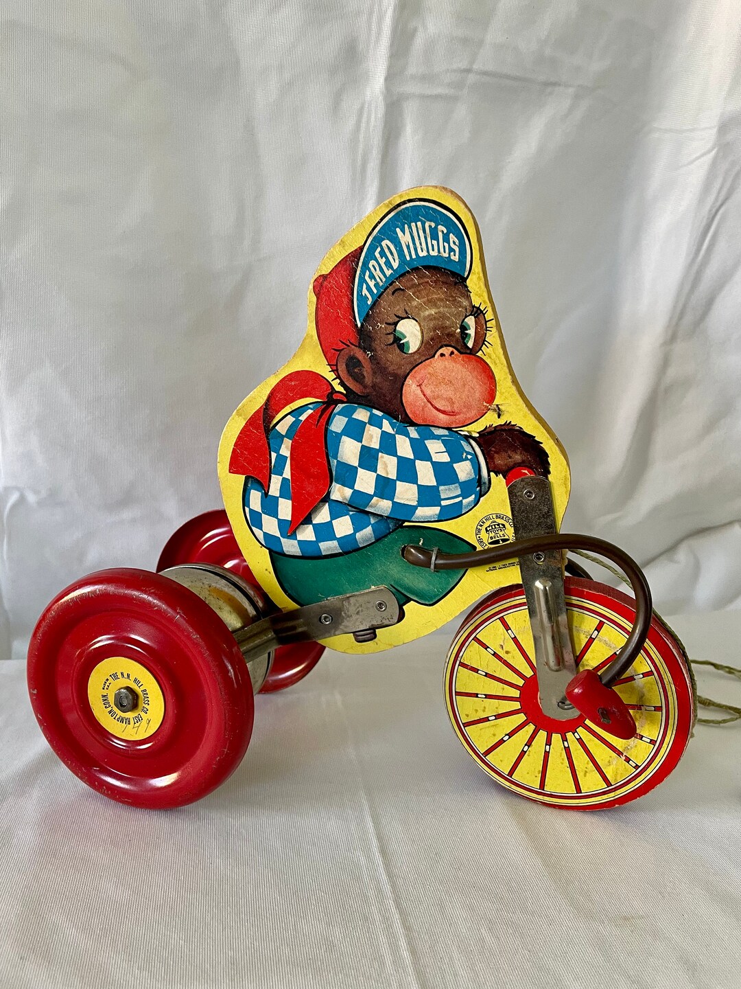 Original 1950’s J.fred Muggs Bell Toy Pull Toy, Famous Monkey - Etsy