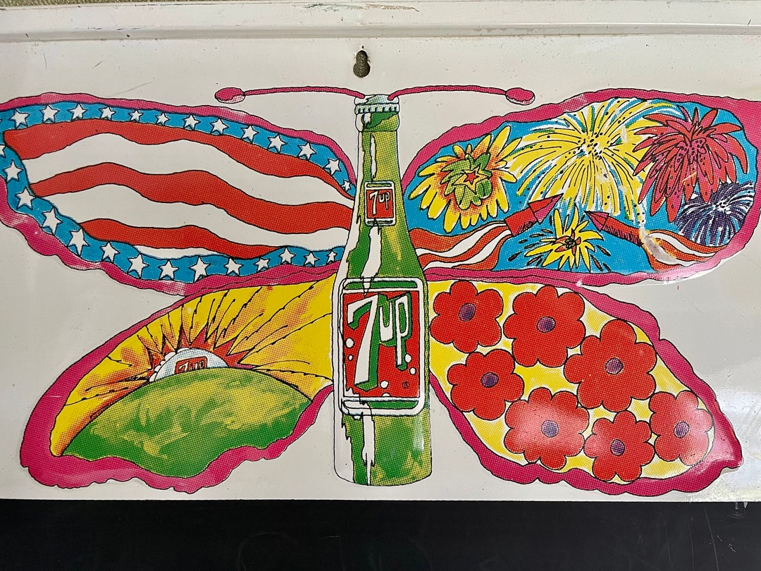 1970 Peter Max Butterfly 7up Menu Board - Etsy