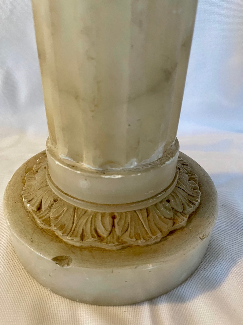 Antique Neoclassical Translucent Alabaster Pillar Fluted | Etsy