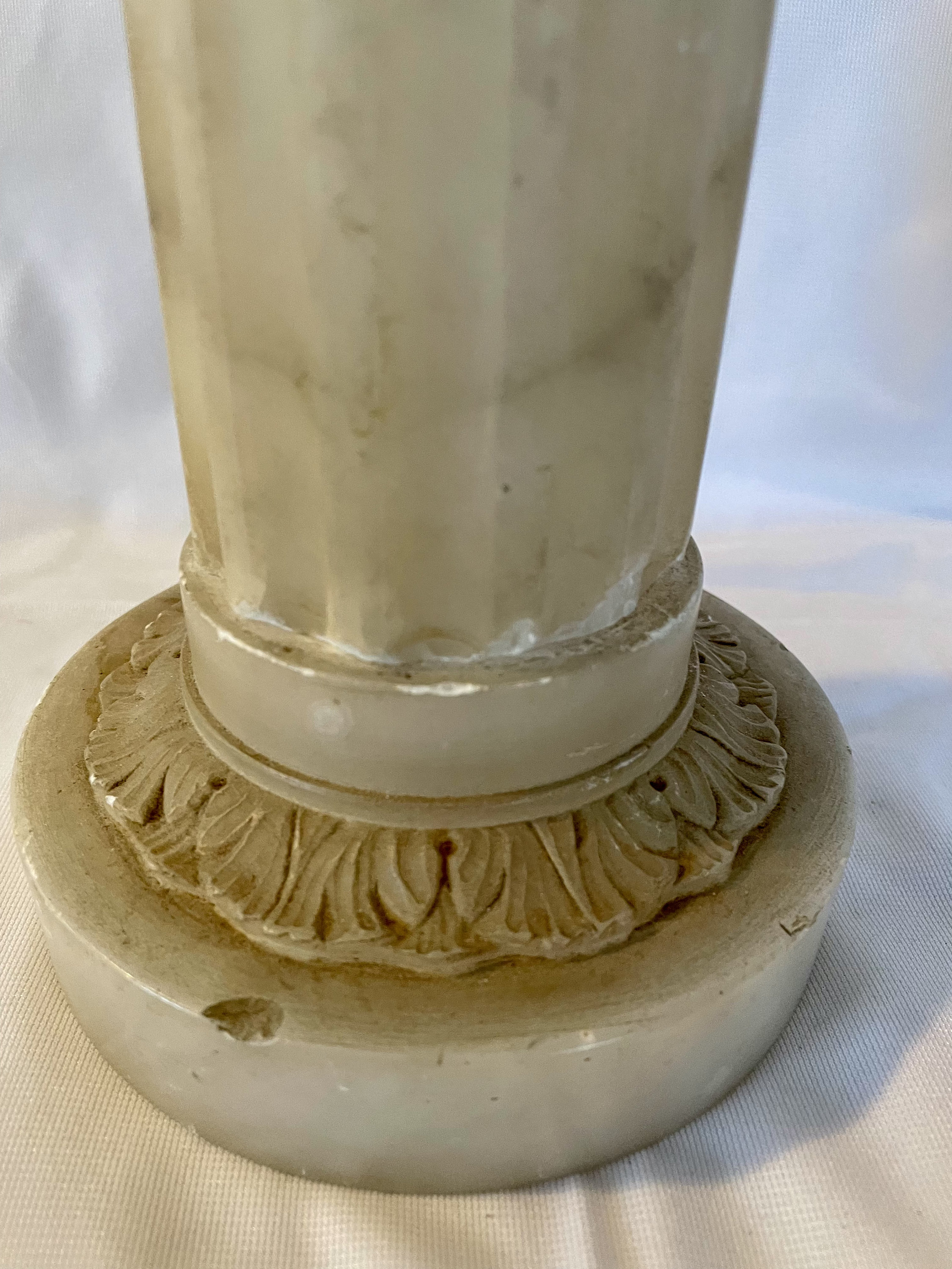 Antique Neoclassical Translucent Alabaster Pillar, Fluted Column - Etsy