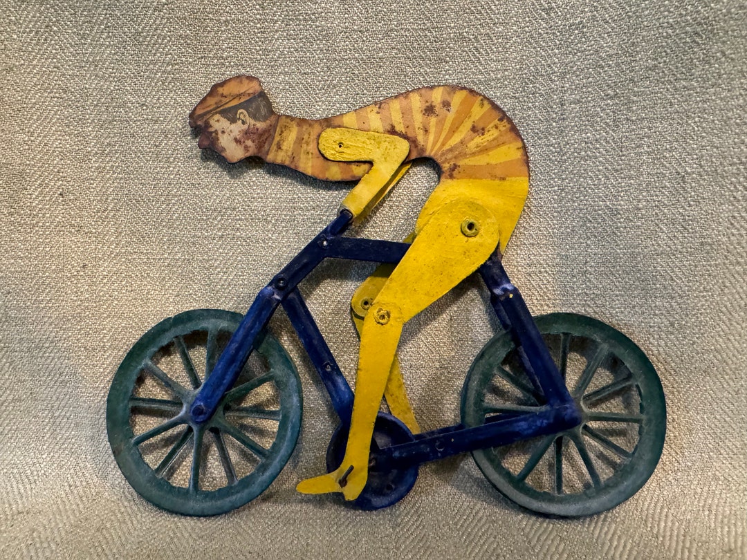 Antique Tin Bicycle Racer String Balance Toy by Gilbert Toys, as Found ...