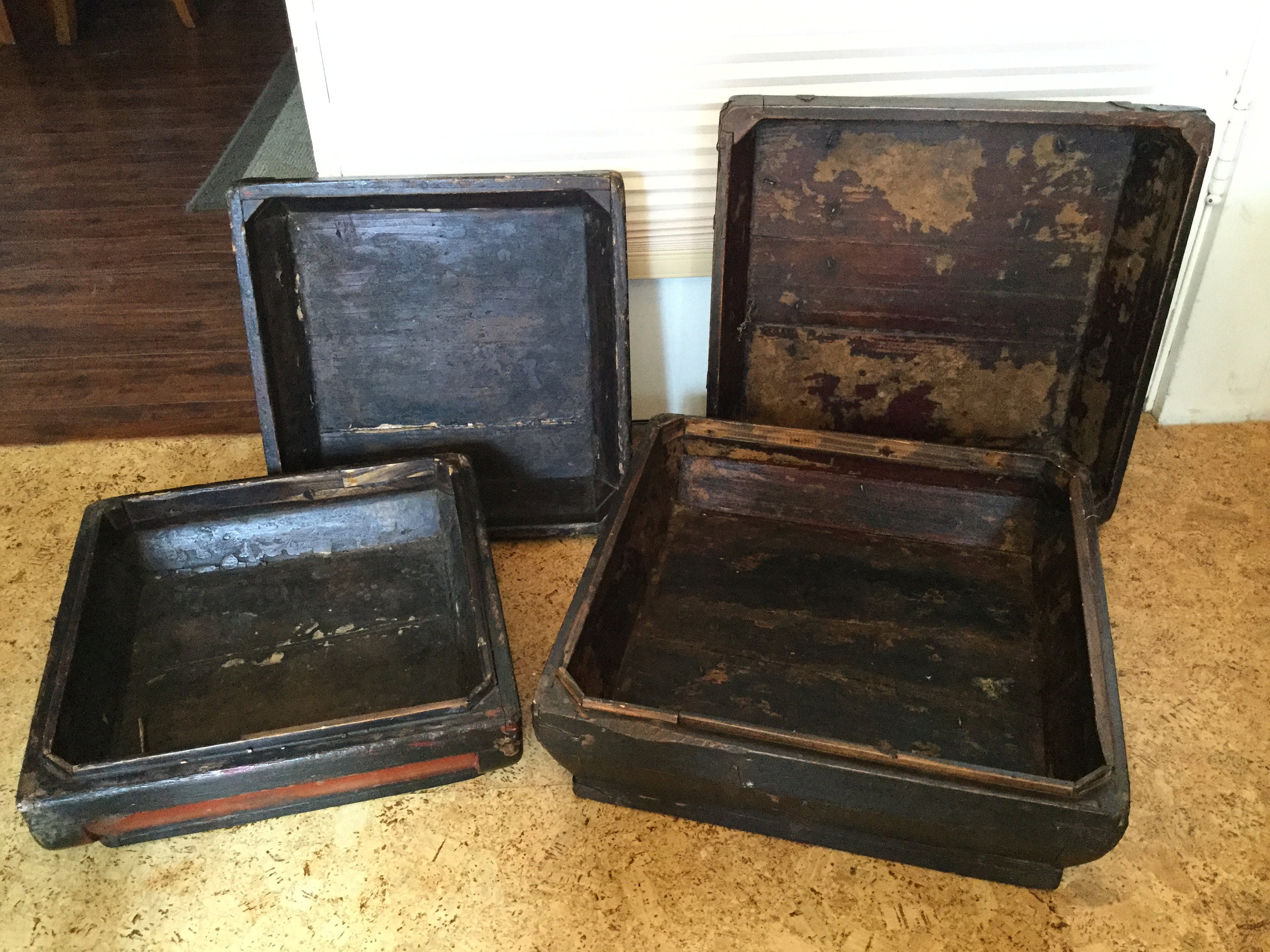 Pair Primitive Antique Asian Rice Boxes With Lids | Etsy