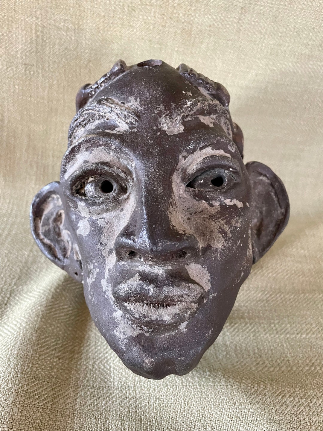 Vintage Southern Folk Art Pottery Head - Etsy
