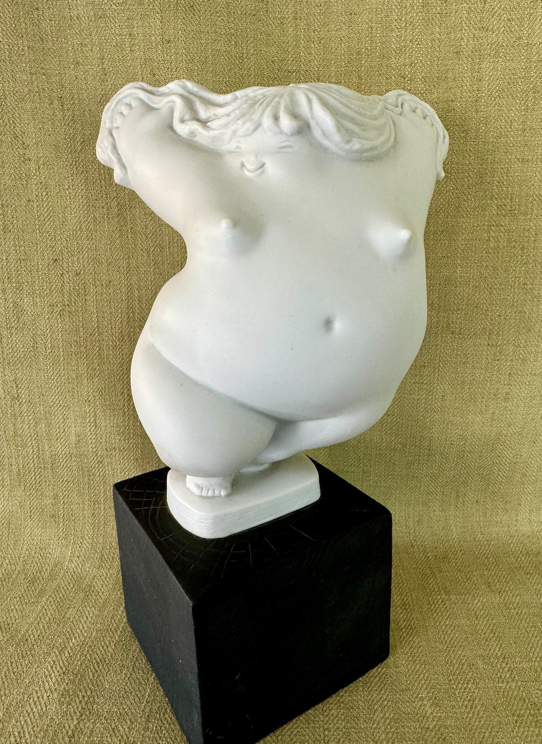 Rubenesque Chubby Nude Modern Ceramic Sculpture By Ricardo Mesa Nunez